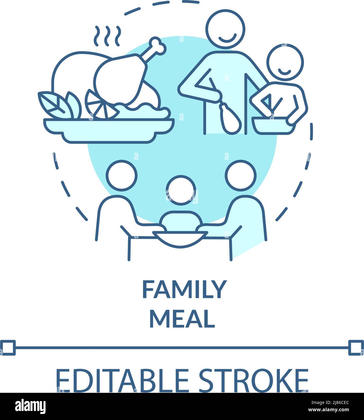 Family meal turquoise concept icon Stock Vector Image & Art - Alamy