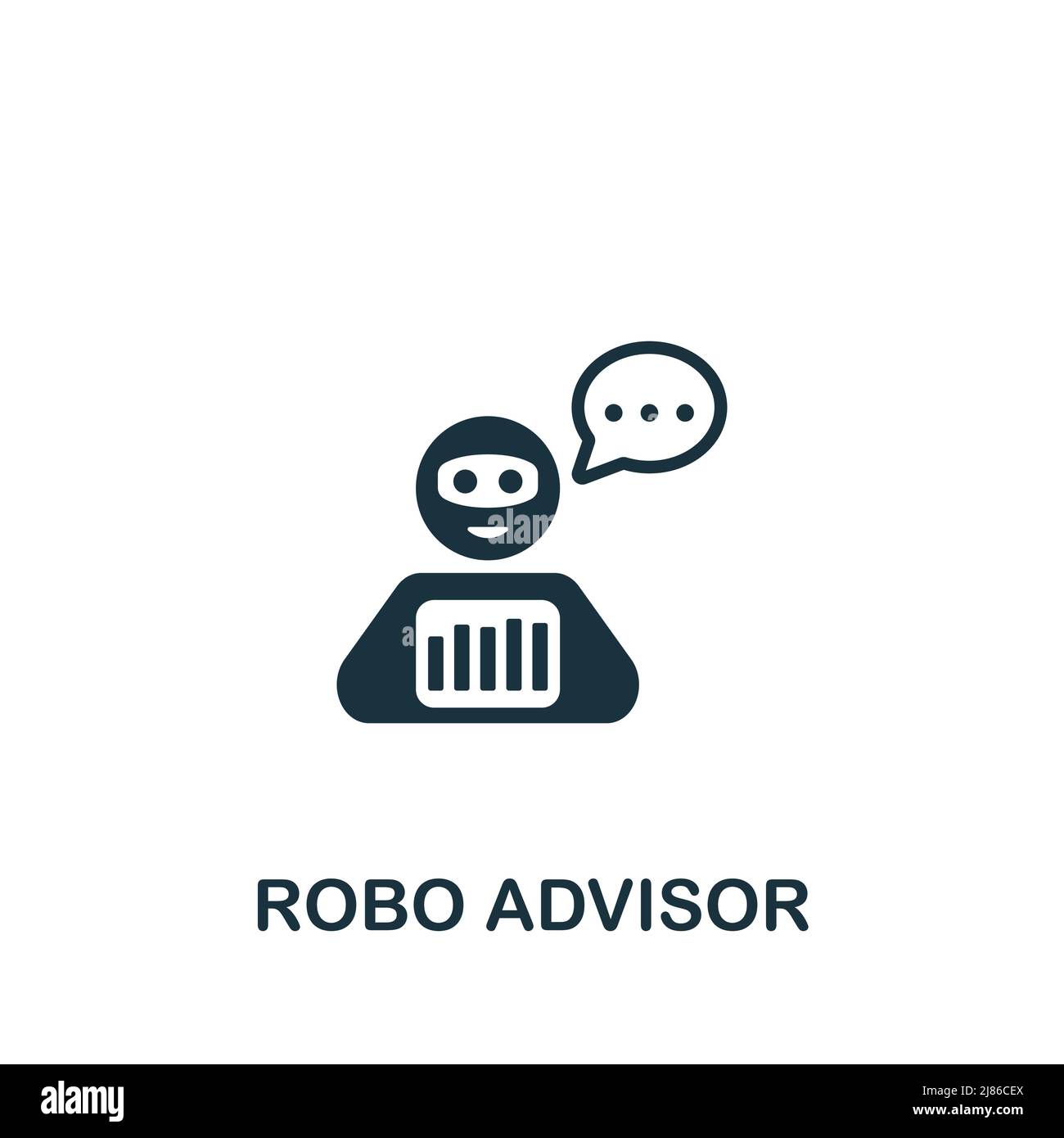 Robo Advisor icon. Monochrome simple Fintech Industry icon for ...