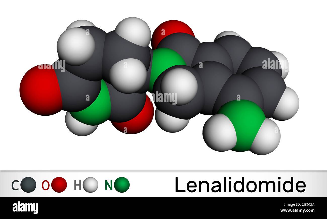 Lenalidomide molecule. It is immunomodulatory drug with antineoplastic ...