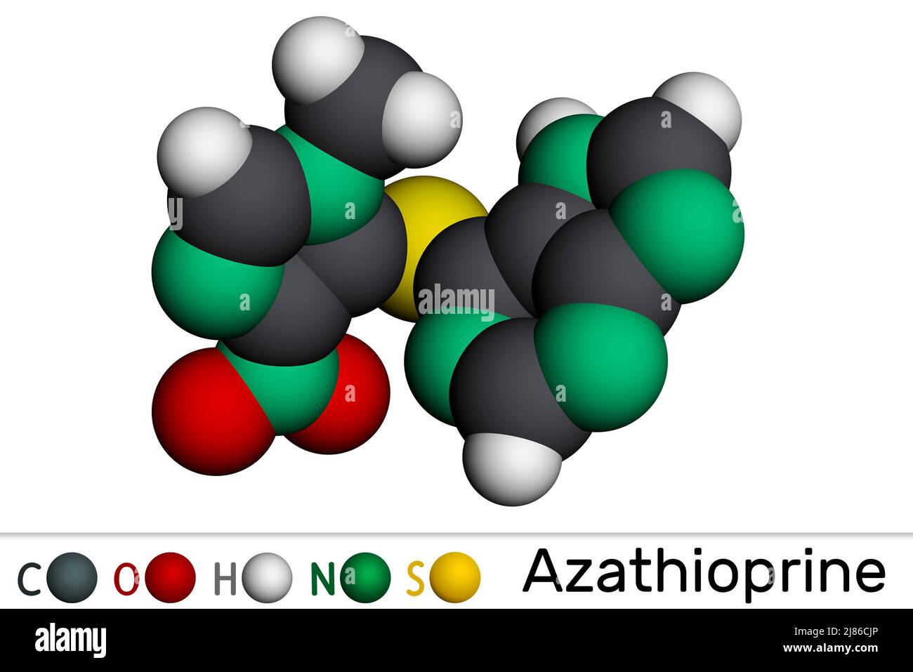 Azathioprine, AZA molecule. It is mmunosuppressive agent, medication ...