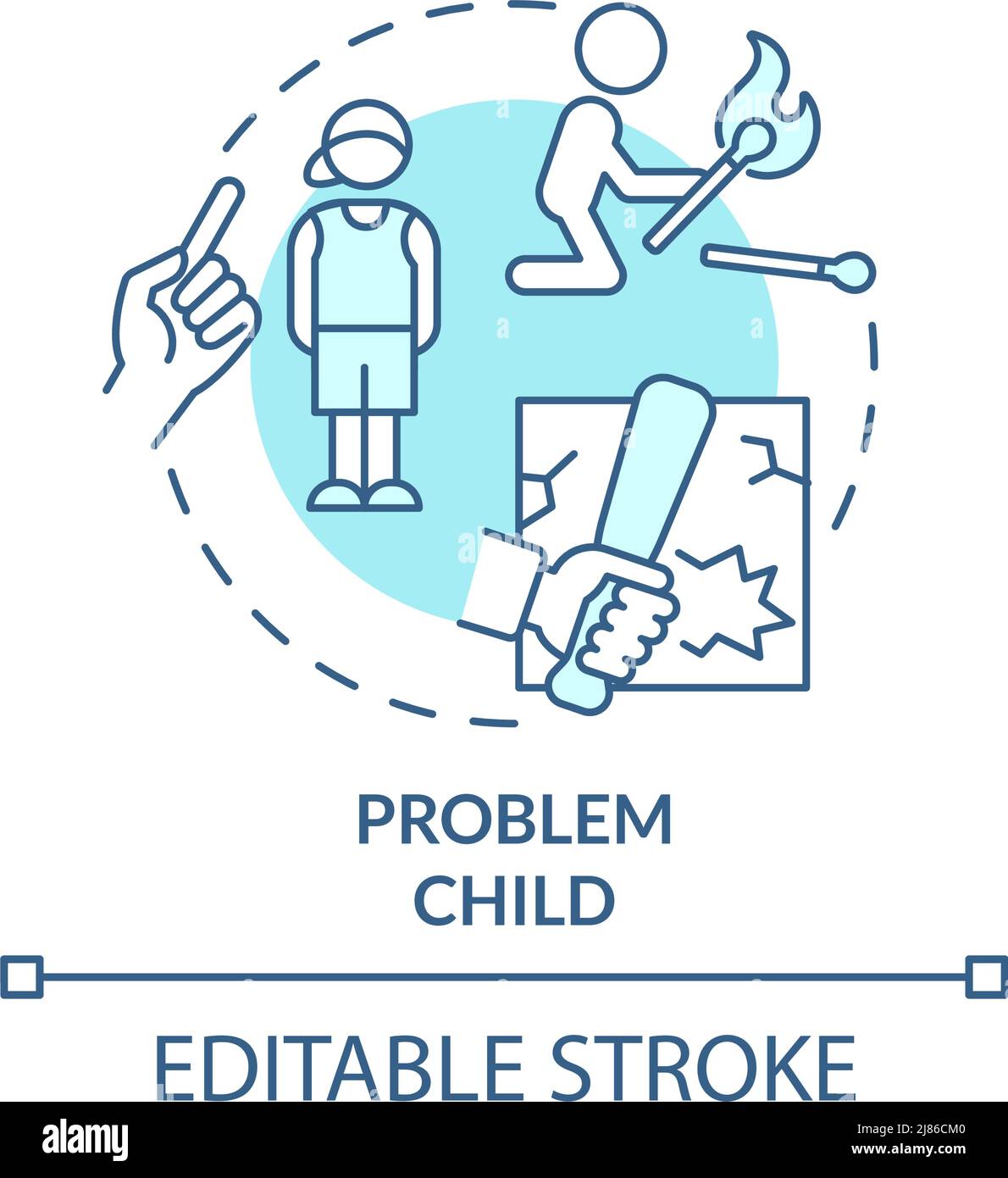 Problem child turquoise concept icon Stock Vector Image & Art - Alamy