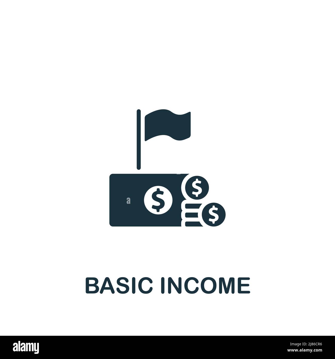 Basic Income icon. Monochrome simple Fintech Industry icon for ...