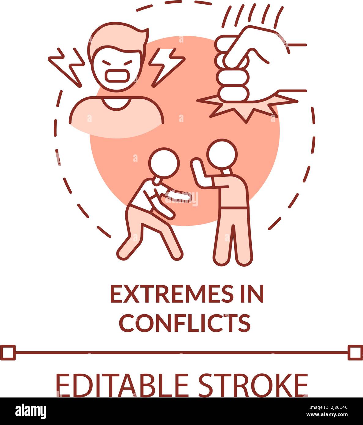 Extremes in conflicts red concept icon Stock Vector Image & Art - Alamy