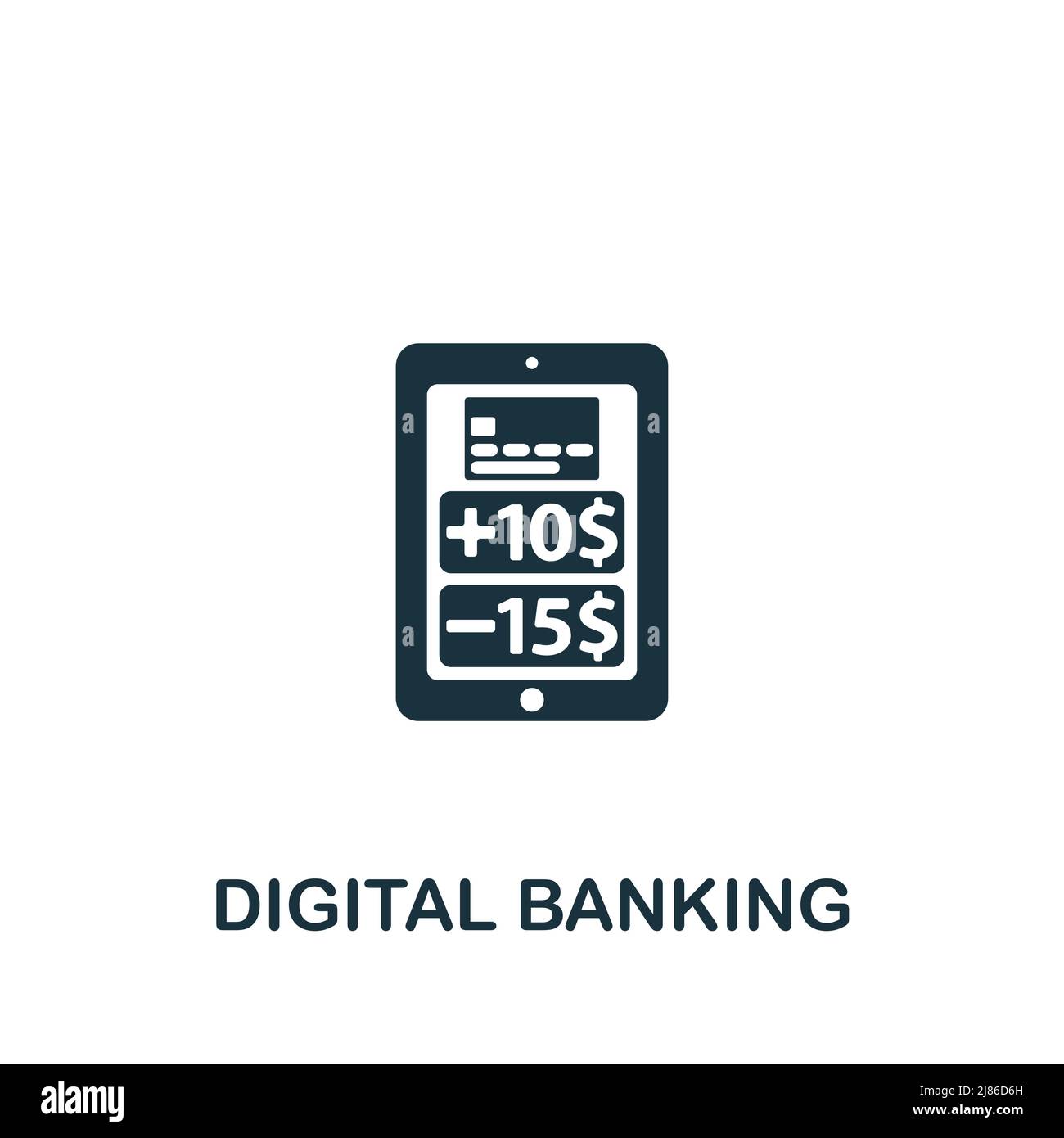 Digital Banking icon. Monochrome simple Fintech Industry icon for ...