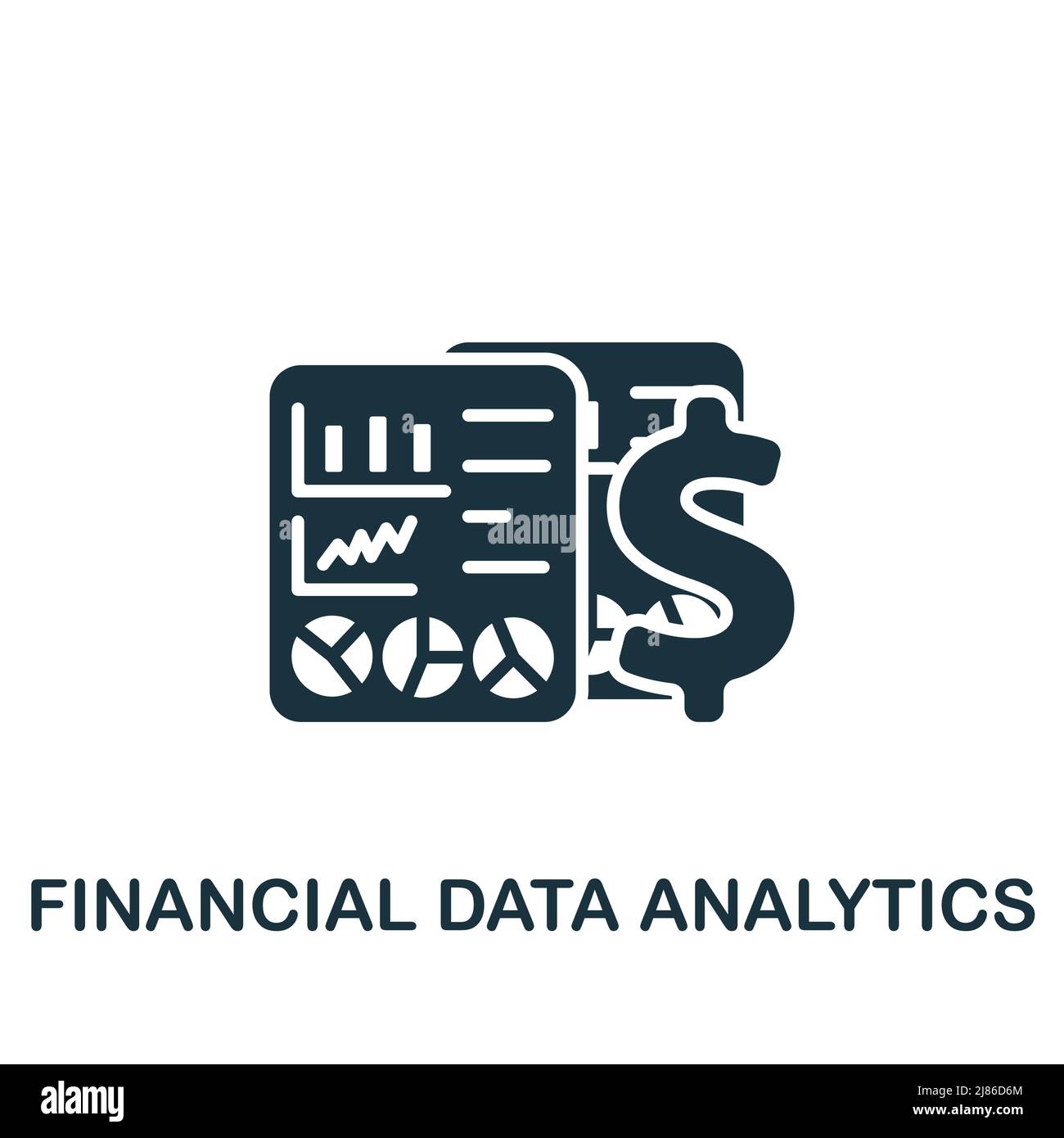 Financial Data Analytics icon. Monochrome simple Fintech Industry icon ...