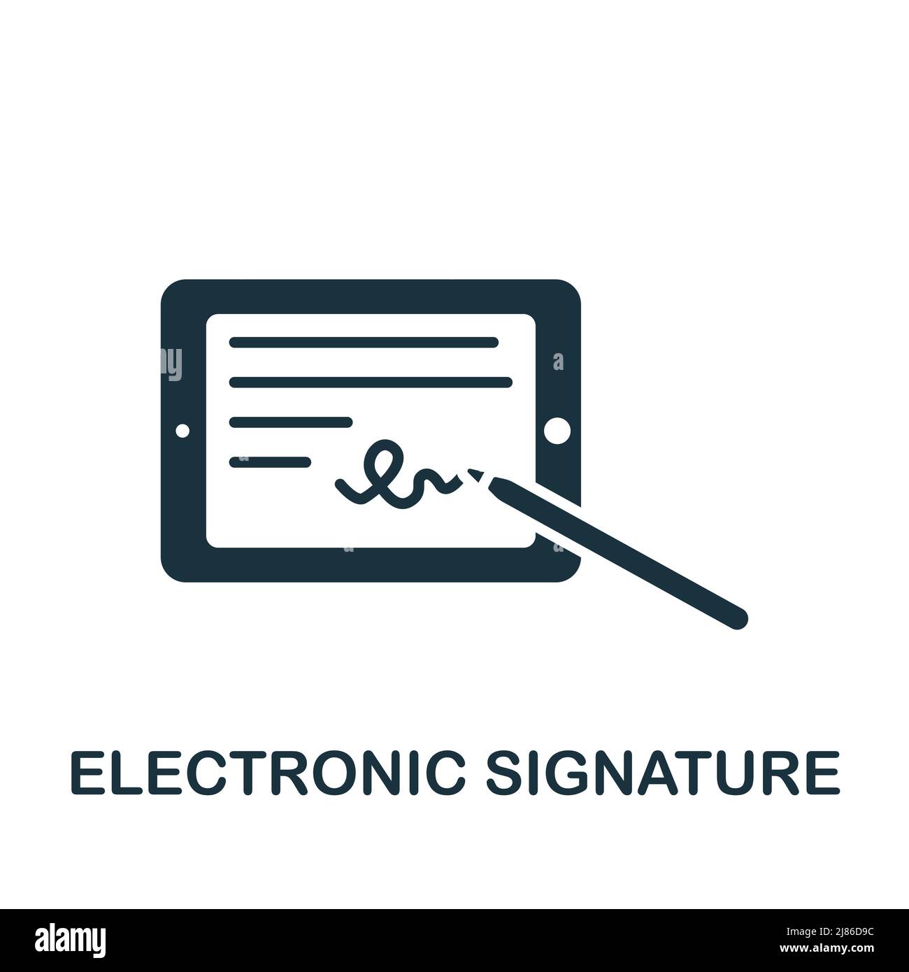 Electronic Signature icon. Monochrome simple Fintech Industry icon for ...