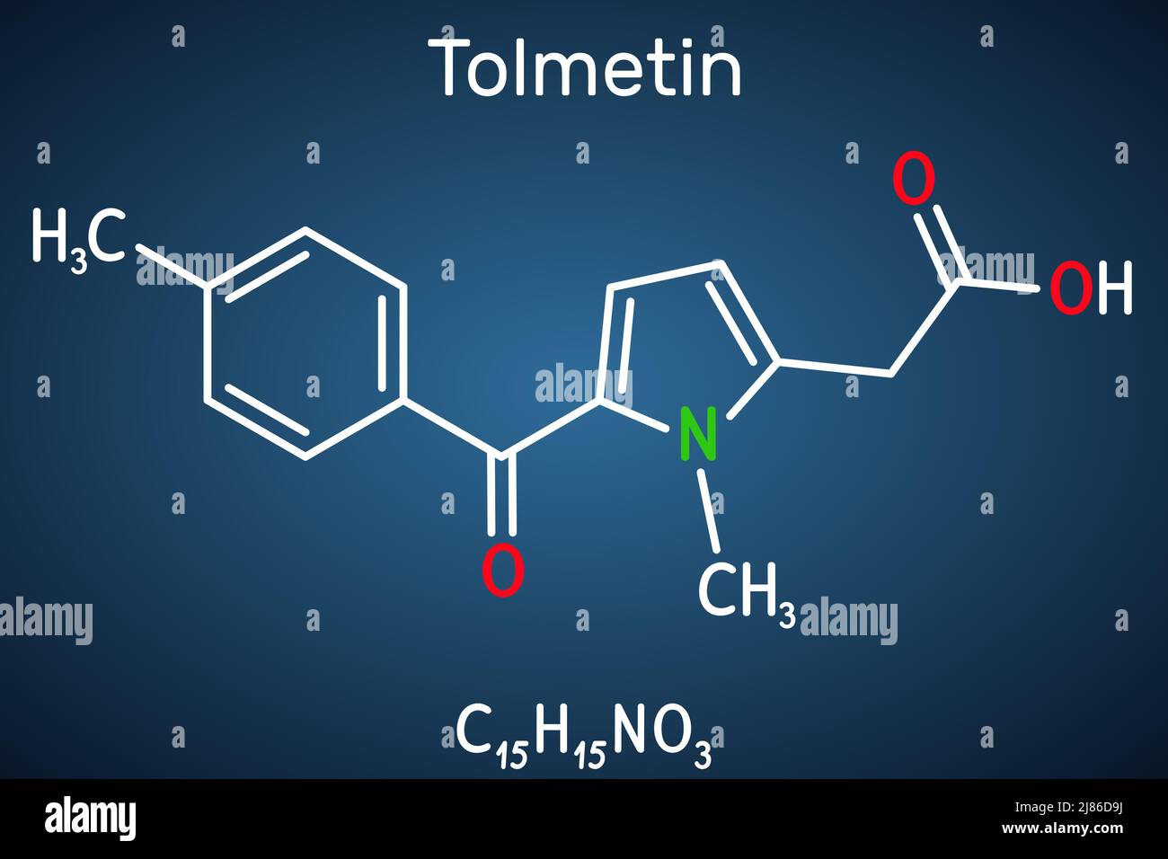 Tolmetin molecule. It is monocarboxylic acid, nonsteroidal anti ...