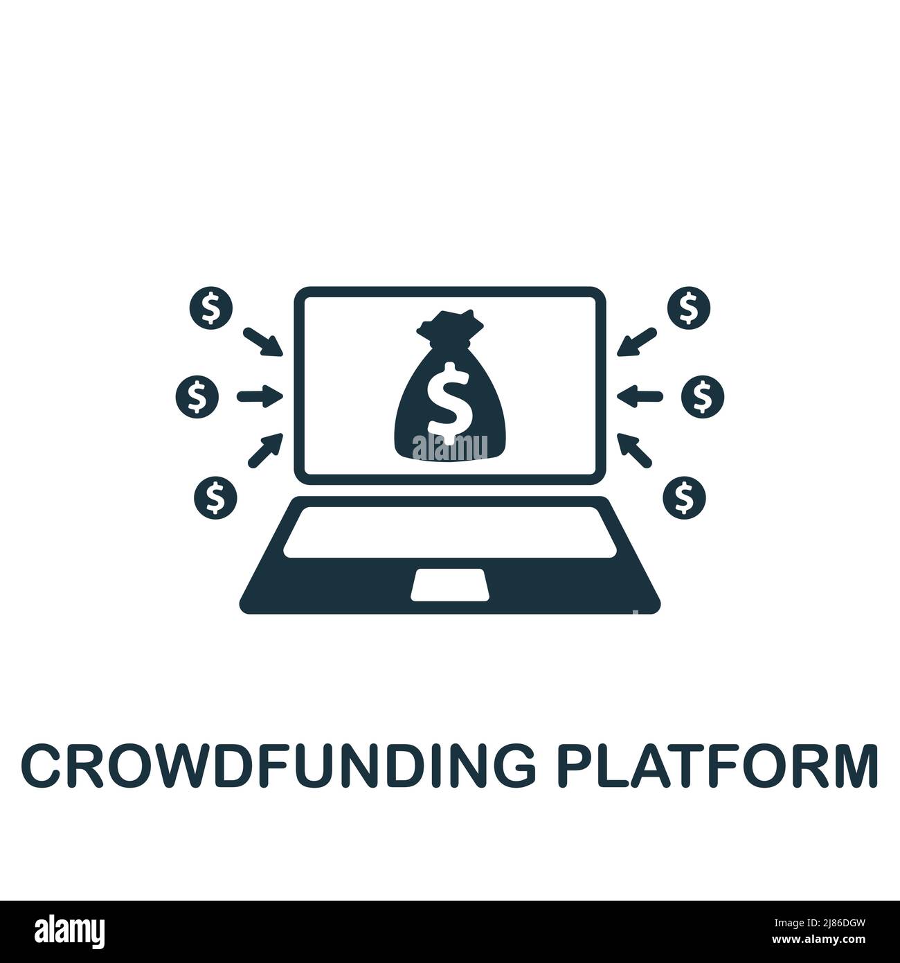 Crowdfunding Platform icon. Monochrome simple Fintech Industry icon for ...