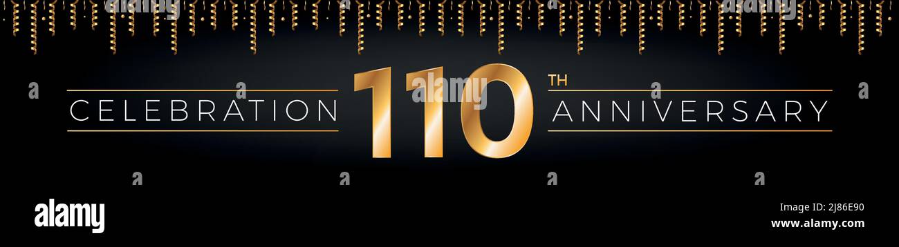 110th anniversary. One hundred ten years birthday celebration ...