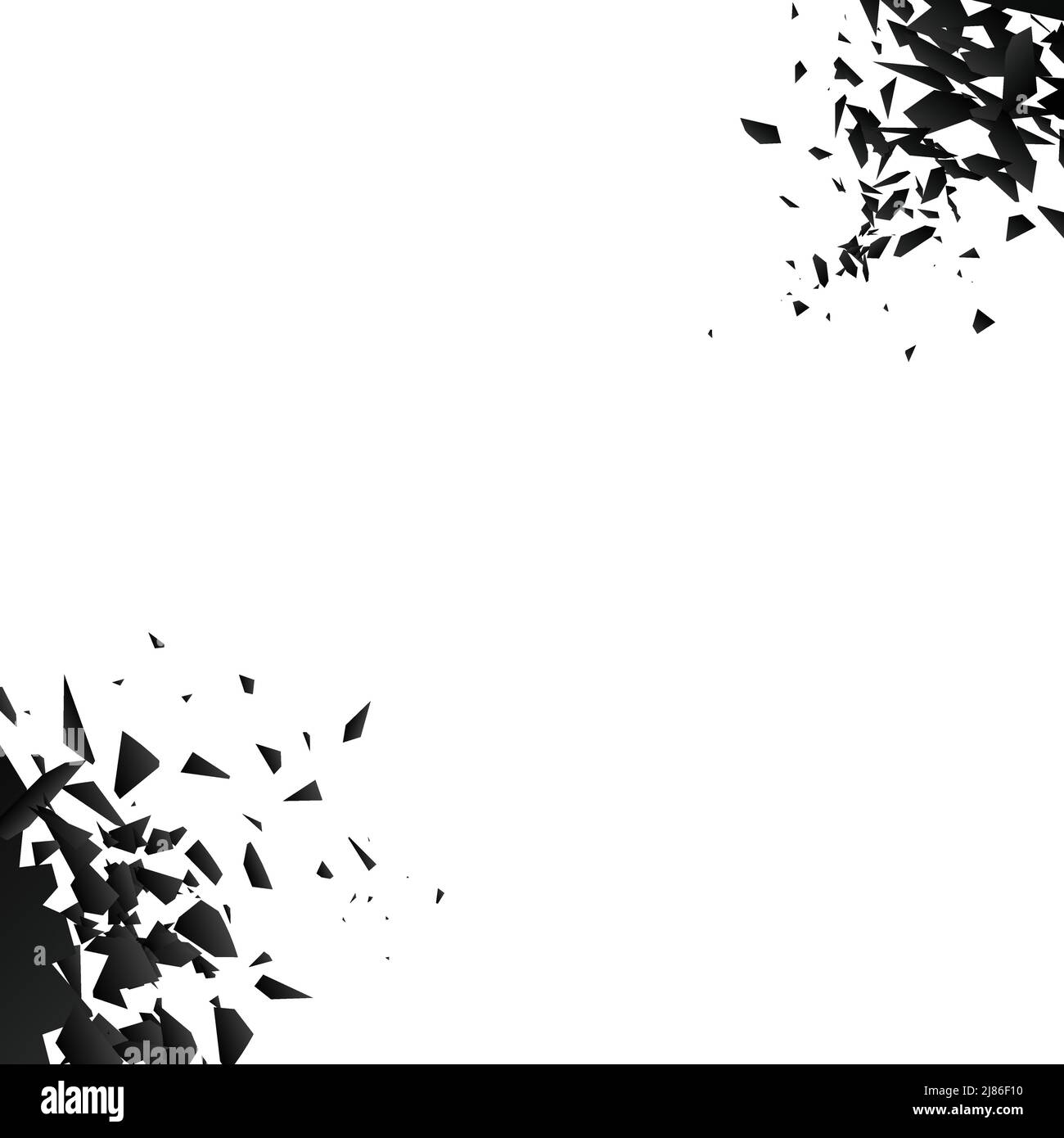 Explosion background with debris. Vector illustration for banner ...
