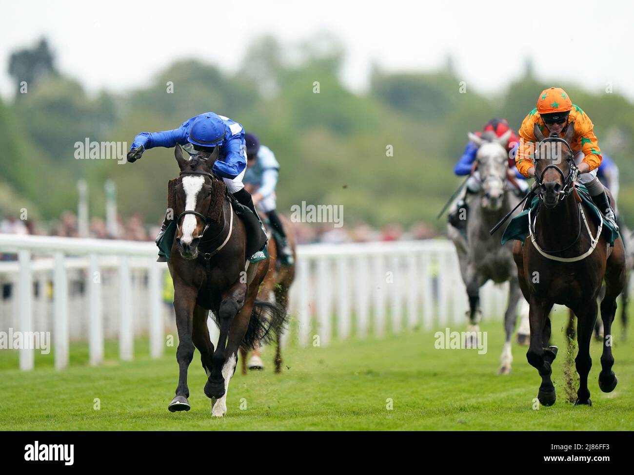 Bollin Joan ridden by Duran Fentiman (left) on their way to winning the ...