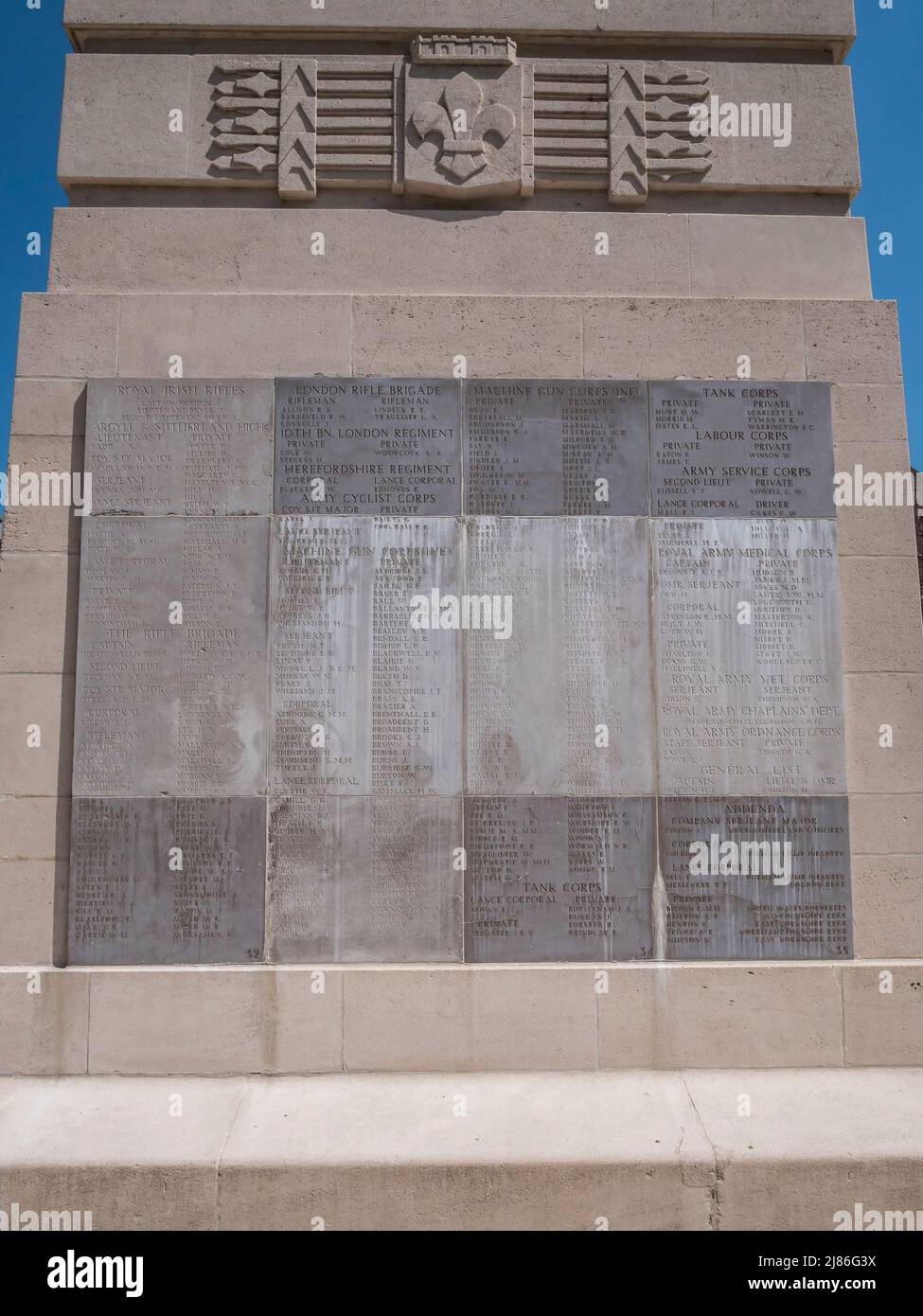 This is the CWGC WWI Soissons Memorial in the French town of Soissons ...