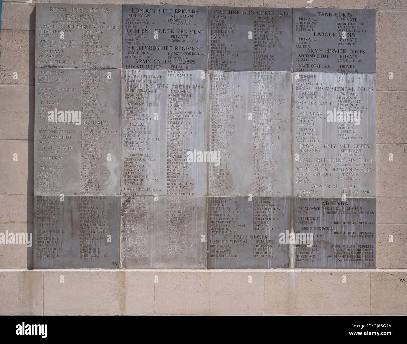 This is the CWGC WWI Soissons Memorial in the French town of Soissons ...