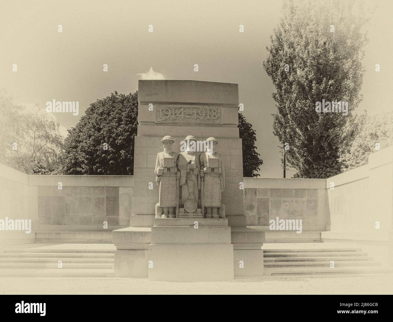 This is the CWGC WWI Soissons Memorial in the French town of Soissons ...