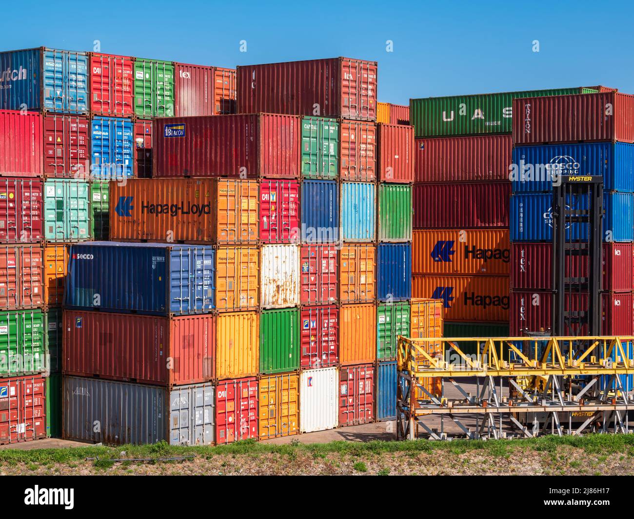 Rotterdam, Netherlands - April 28, 2022: Shipping containers for ...