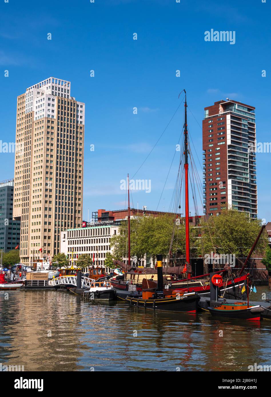 Rotterdam, Netherlands - April 28, 2022: The port of old boats and ...