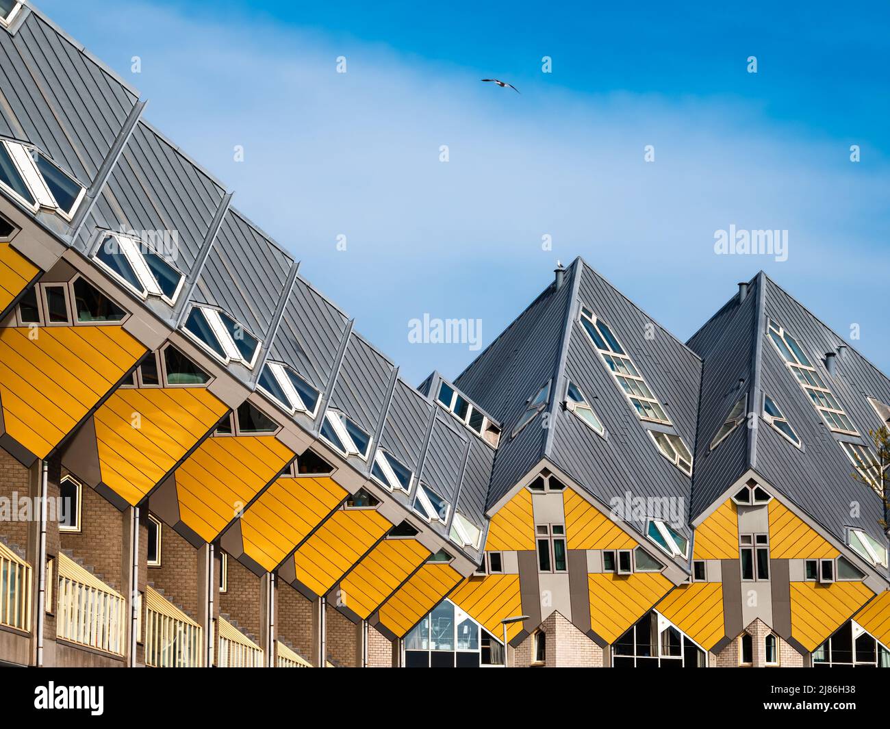 Rotterdam, Netherlands - April 28, 2022: The yellow Cube Houses in ...