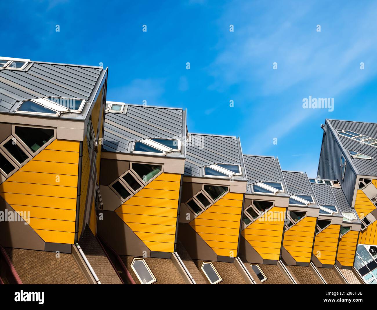 Rotterdam, Netherlands - April 28, 2022: The yellow Cube Houses in ...