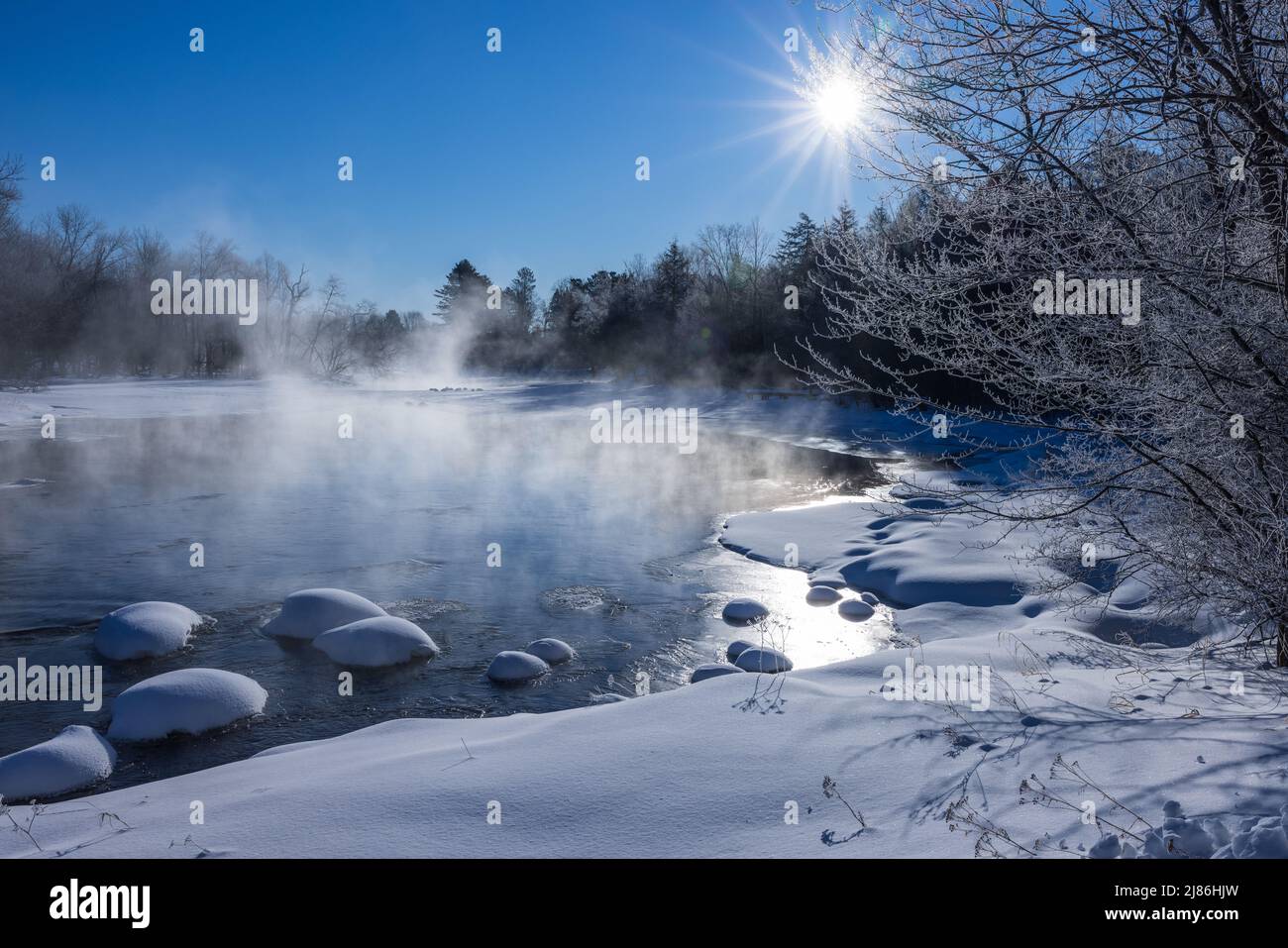 A frigid March morning on the Chippewa River in northern Wisconsin ...