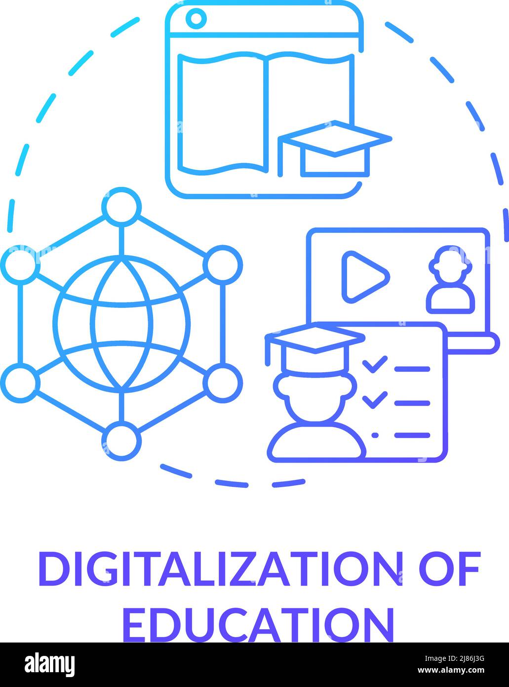 Digitalization of education blue gradient concept icon Stock Vector Image & Art - Alamy