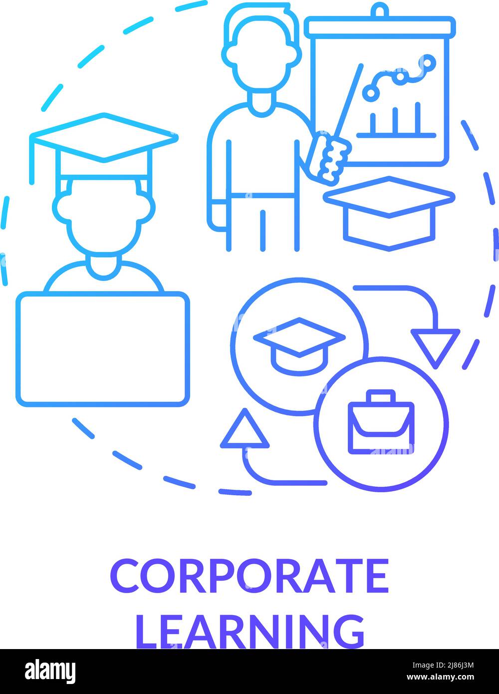 Corporate learning blue gradient concept icon Stock Vector Image & Art ...
