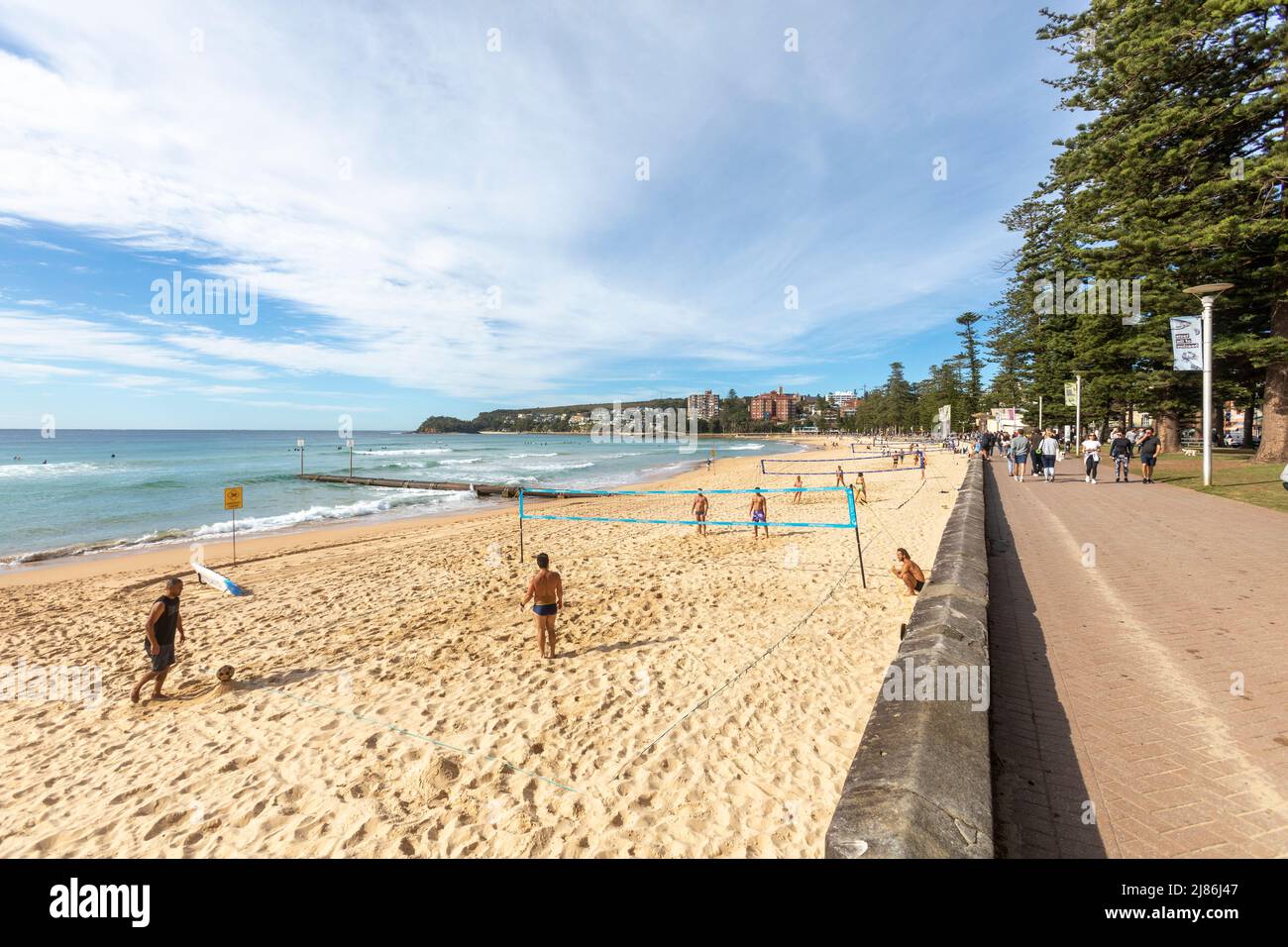 Beach volleyball being played on Manly Beach in Sydney,NSW,Australia ...