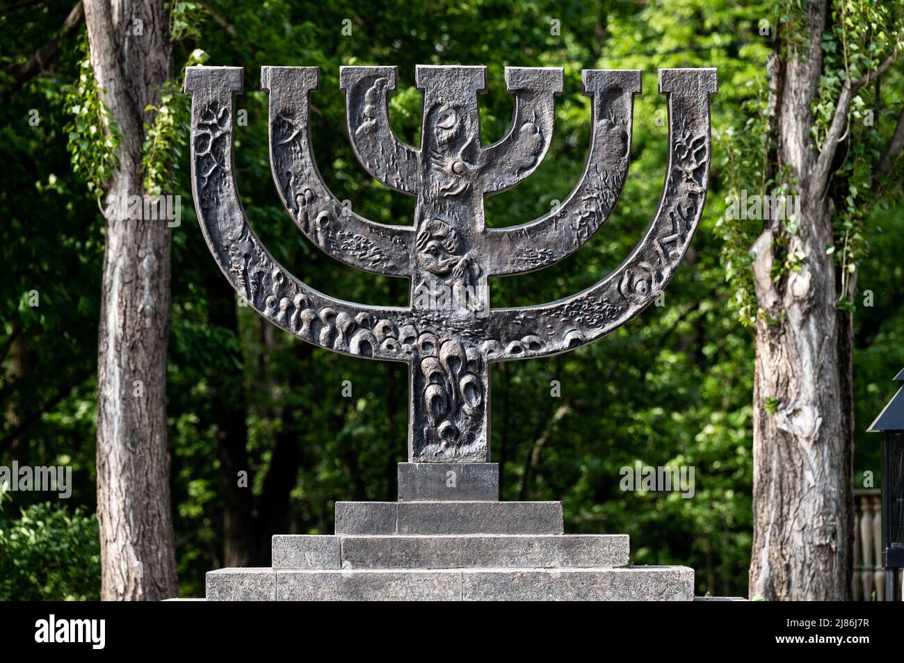 Menorah shaped monument for the approximately 100,000 Jews massacred at ...