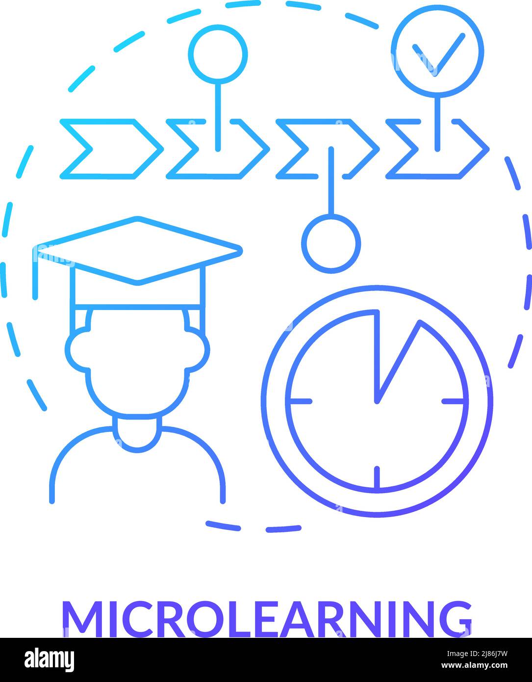 Microlearning blue gradient concept icon Stock Vector Image & Art - Alamy