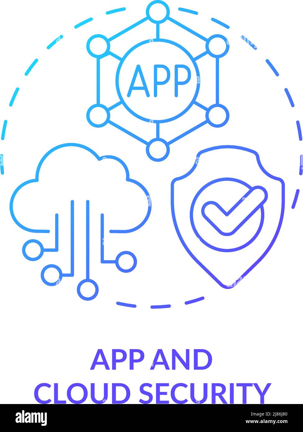 App and cloud security blue gradient concept icon Stock Vector Image & Art - Alamy
