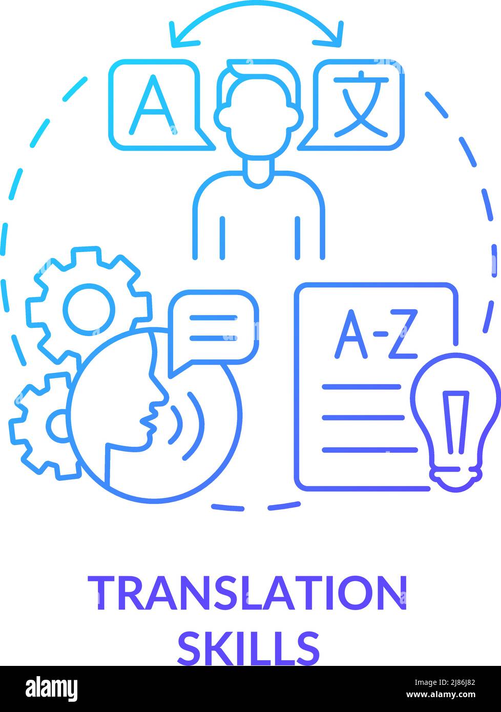 Translation skills blue gradient concept icon Stock Vector Image & Art ...
