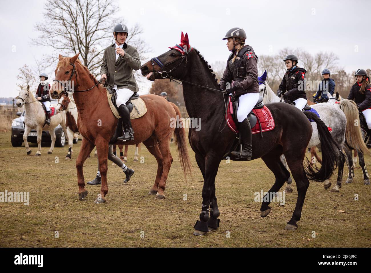 St. Hubertus ride in fall - hunt of fox Czech republic Stock Photo - Alamy