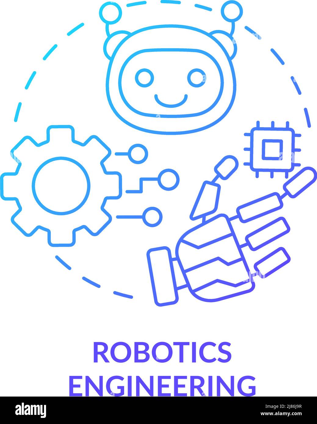 Robotics engineering blue gradient concept icon Stock Vector Image ...