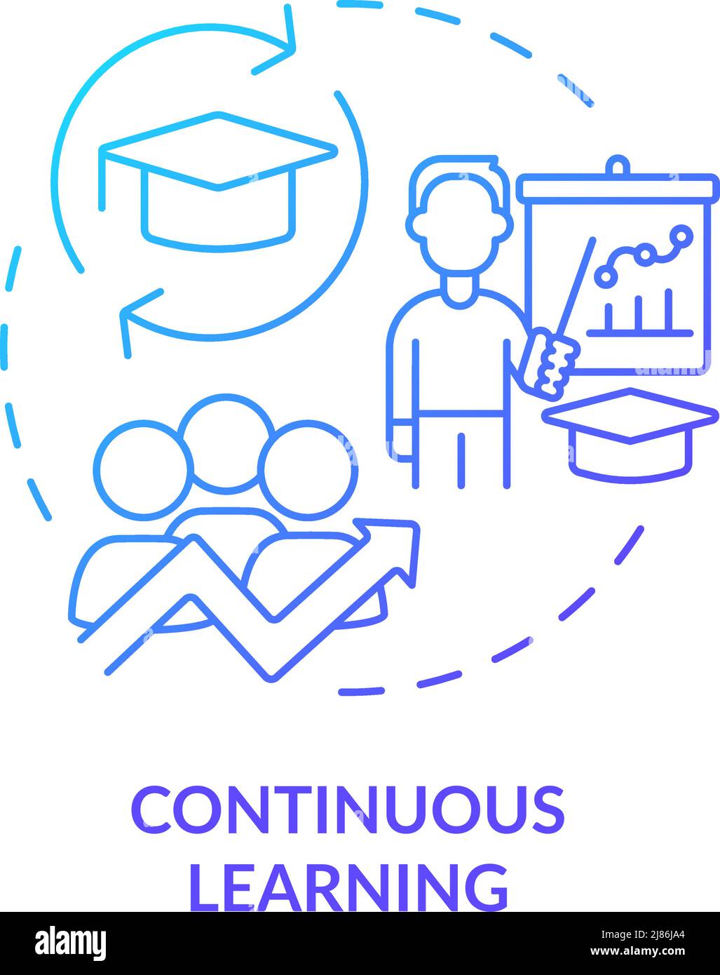 Continuous learning blue gradient concept icon Stock Vector Image & Art ...