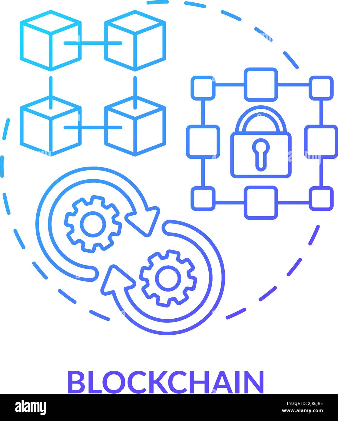 Blockchain blue gradient concept icon Stock Vector Image & Art - Alamy