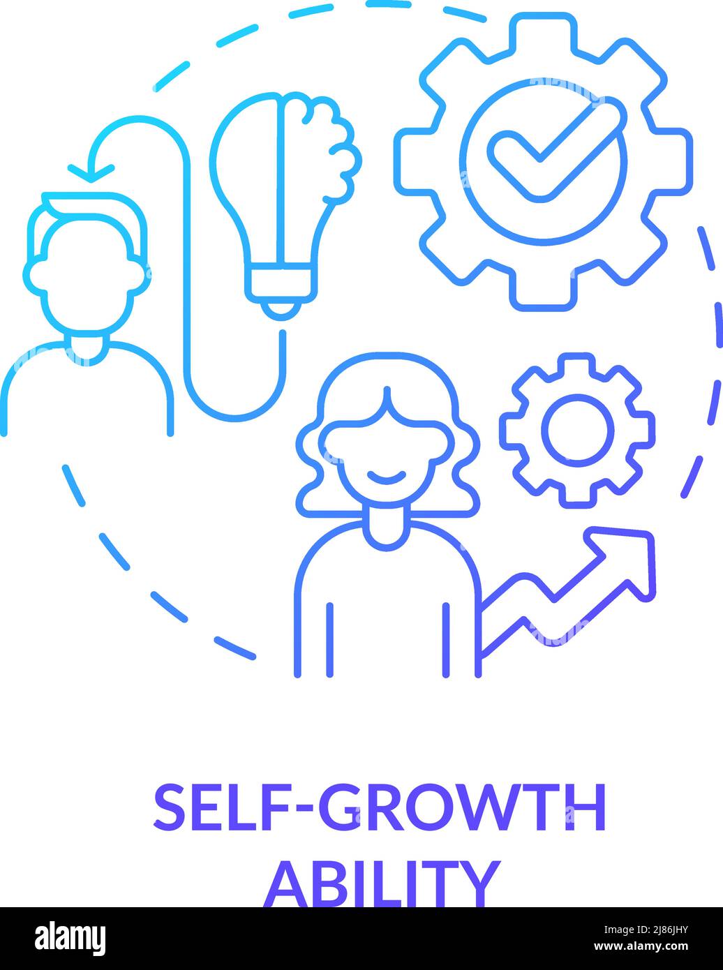 Self-growth ability blue gradient concept icon Stock Vector Image & Art ...