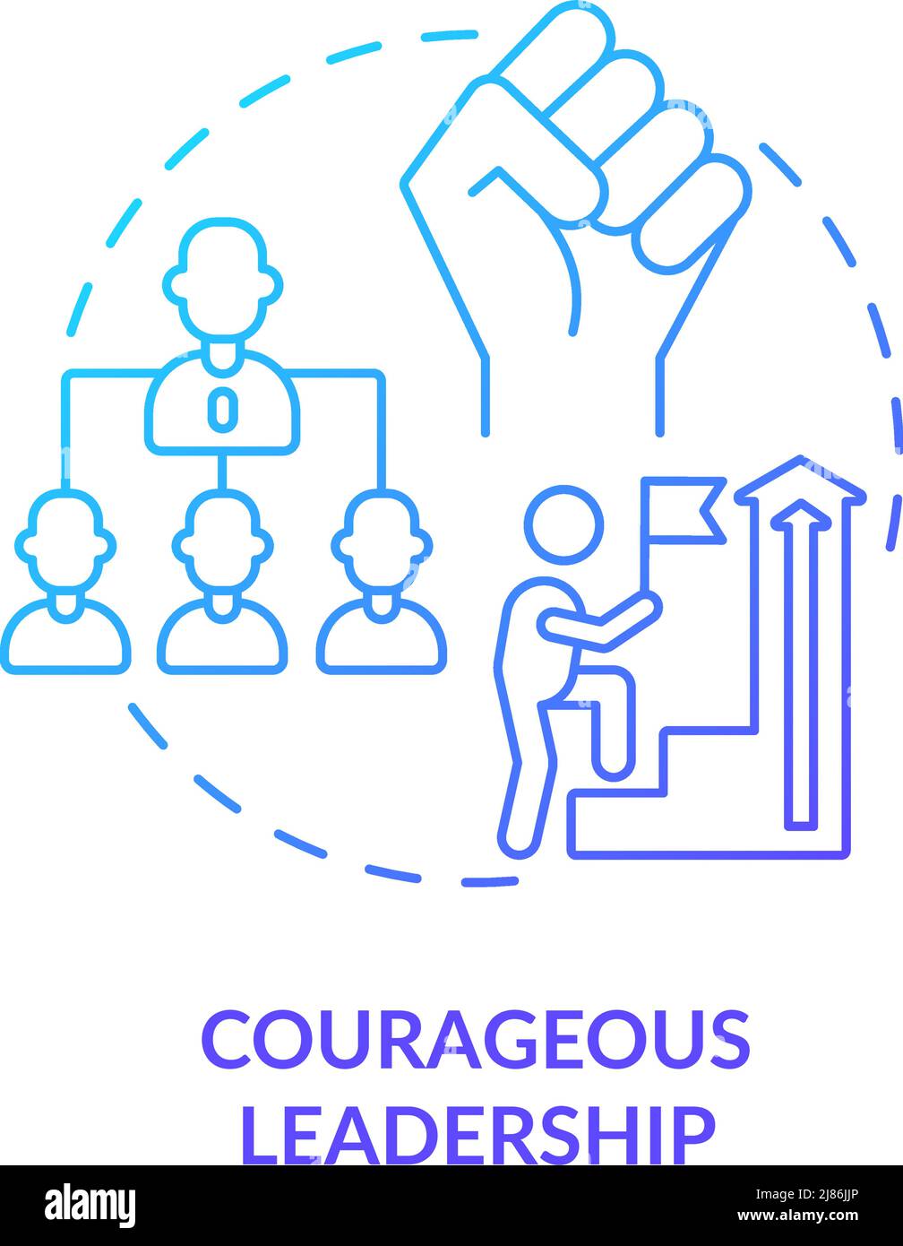 Courageous leadership blue gradient concept icon Stock Vector Image & Art - Alamy