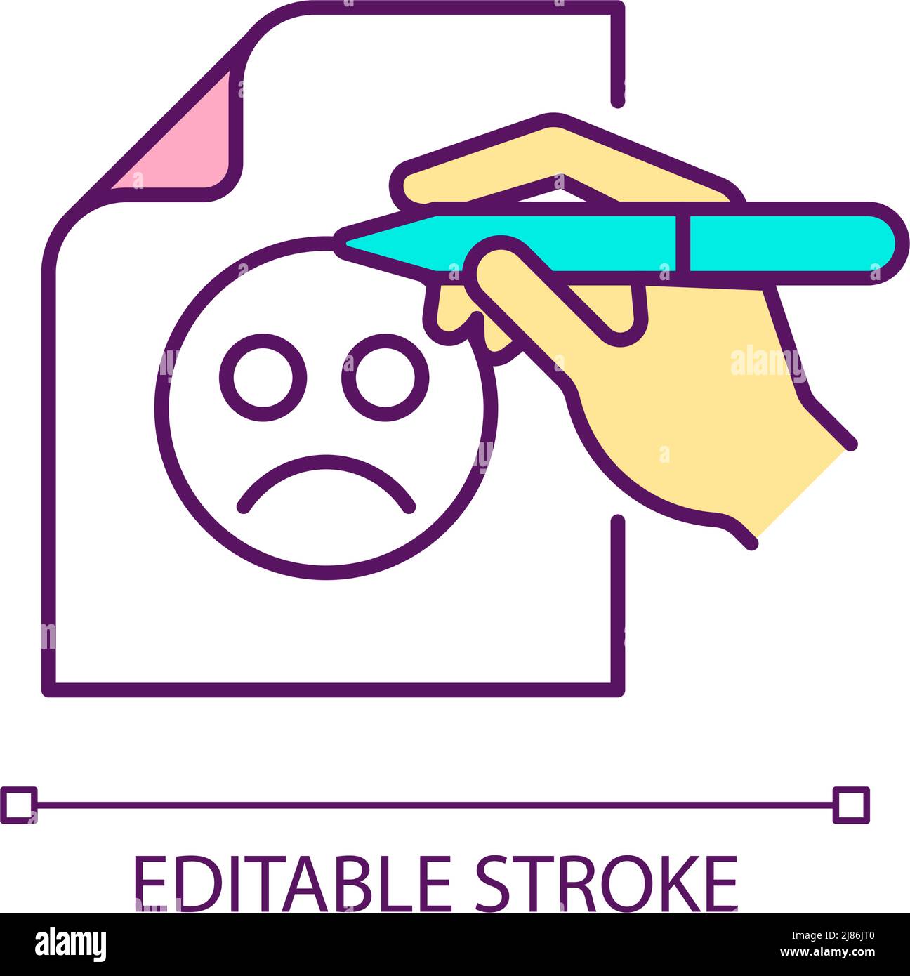 Drawing emotion RGB color icon Stock Vector Image & Art - Alamy