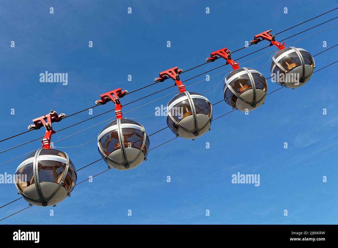 GRENOBLE, FRANCE, May 10, 2022 : Inaugurated in 1934, La Bastille cable ...
