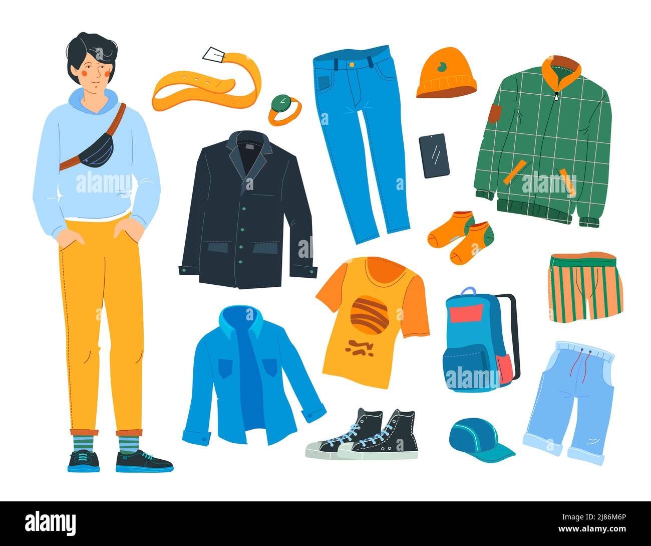 Choose Modern Clothes Flat Design Style Objects Set Stock Vector