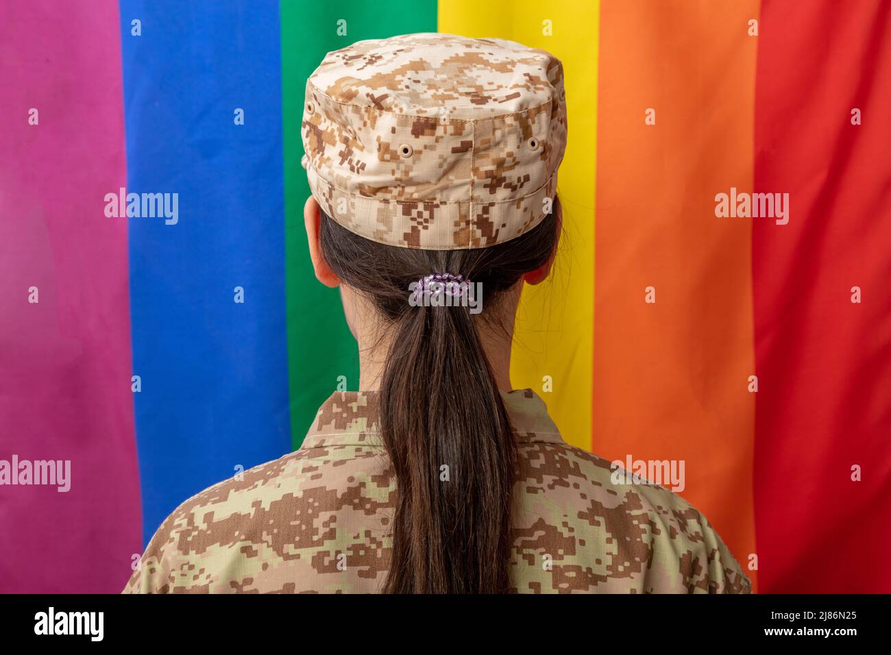 American army female soldier in USA military digital pattern uniform ...