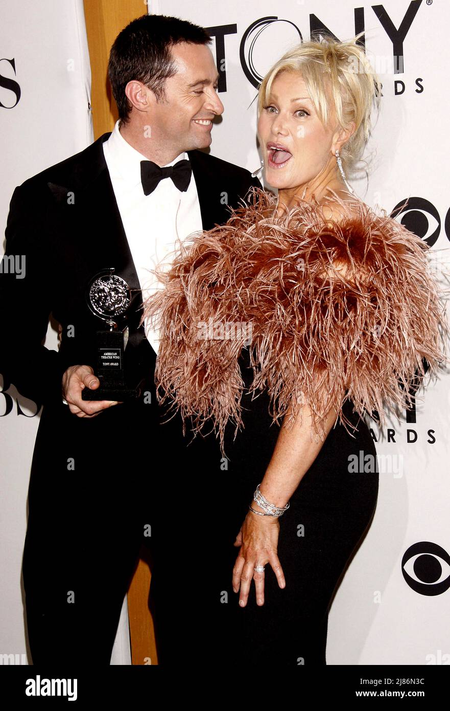 NEW YORK, NY- JUNE 10: Hugh Jackman and Deborra-Lee Furness pose at the ...