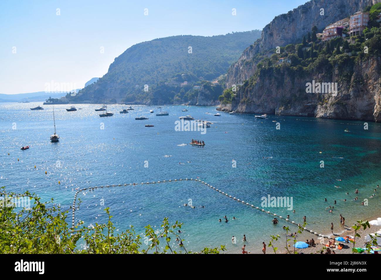 Scenic view of Mala Beach and coast. Cap d`Ail, South of France, 2019 ...