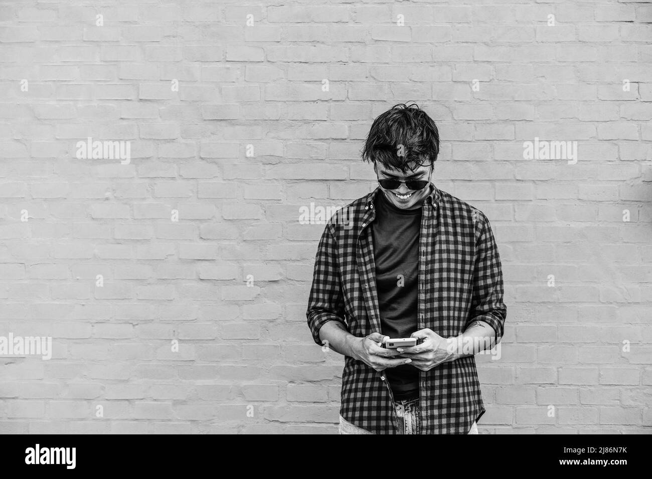 Happy smiling student teen Black and White Stock Photos & Images - Alamy