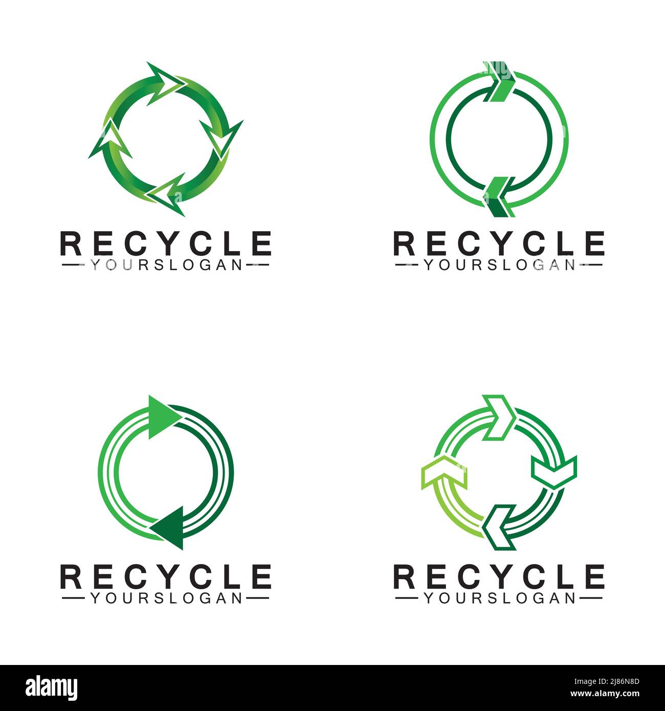 green arrow recycle logo vector icon template Stock Vector Image & Art ...