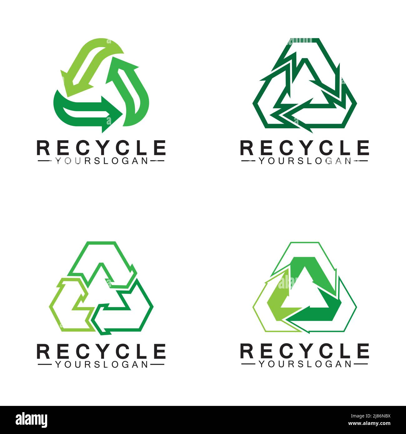 green arrow recycle logo vector icon template Stock Vector Image & Art ...