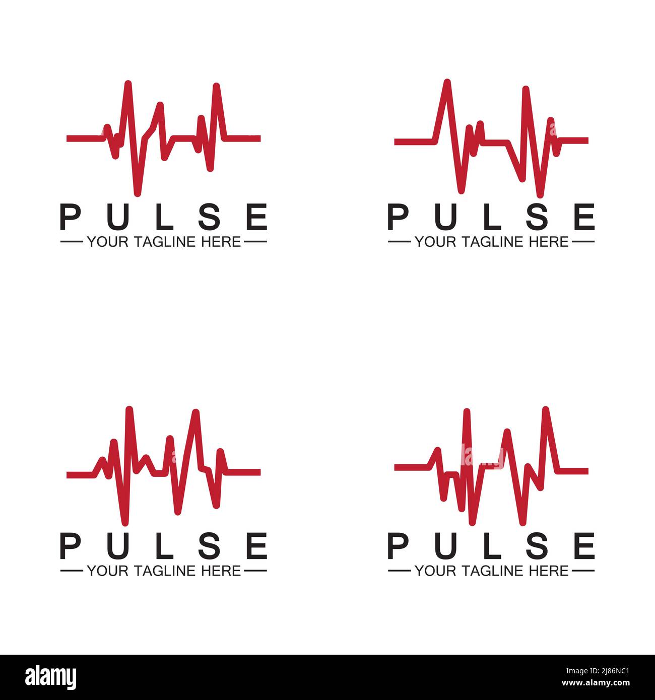 Red pulse line logo vector icon design Stock Vector Image & Art - Alamy