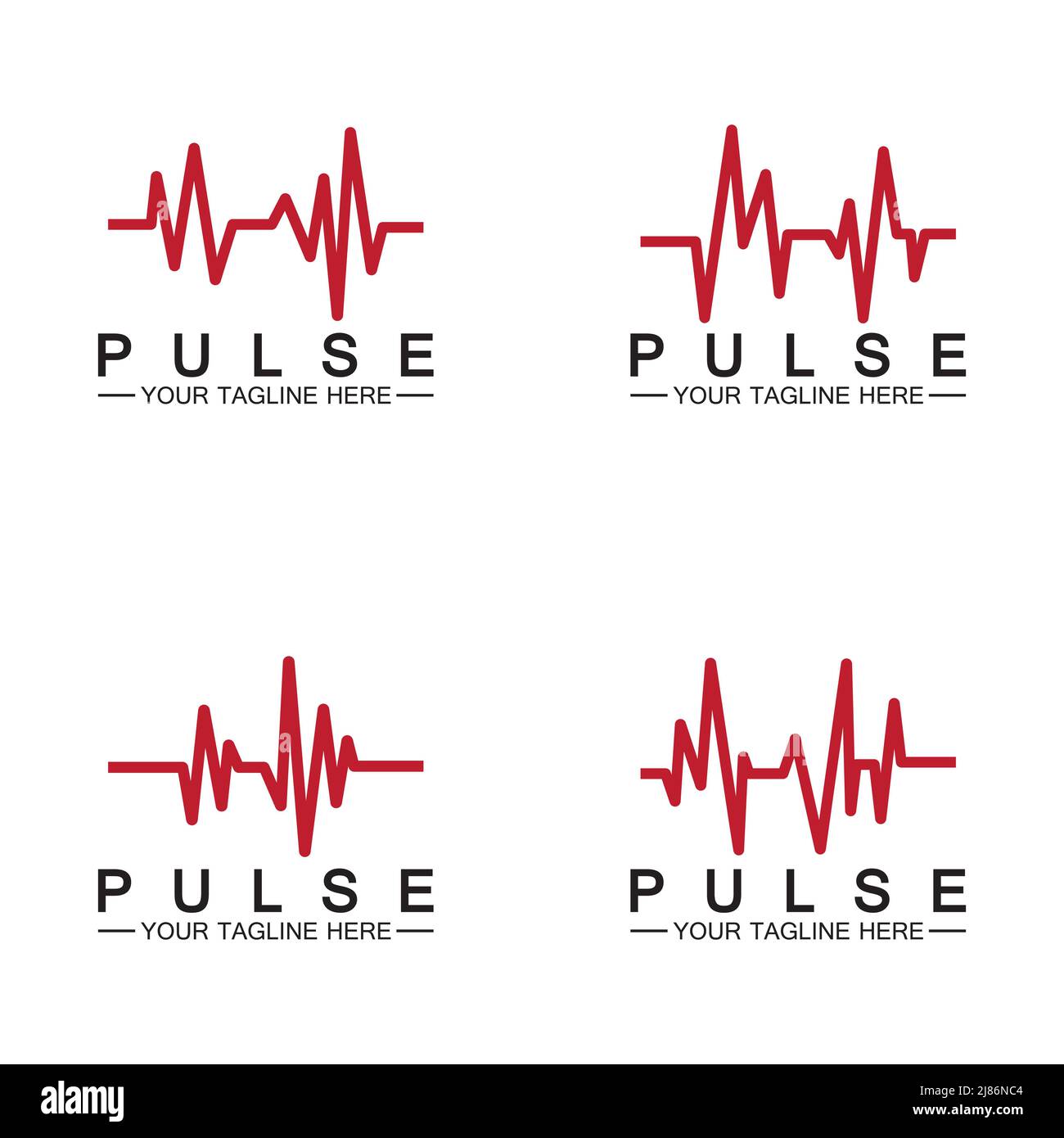 Red pulse line logo vector icon design Stock Vector Image & Art - Alamy