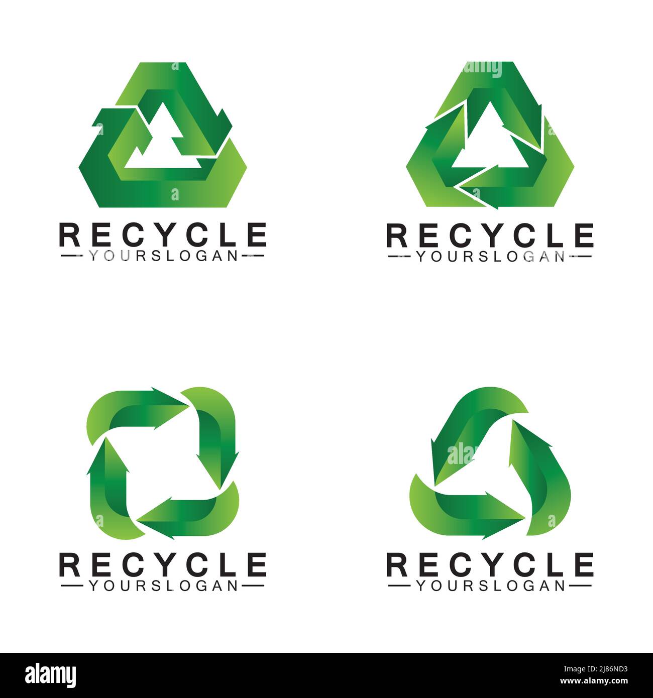 green arrow recycle logo vector icon template Stock Vector Image & Art ...