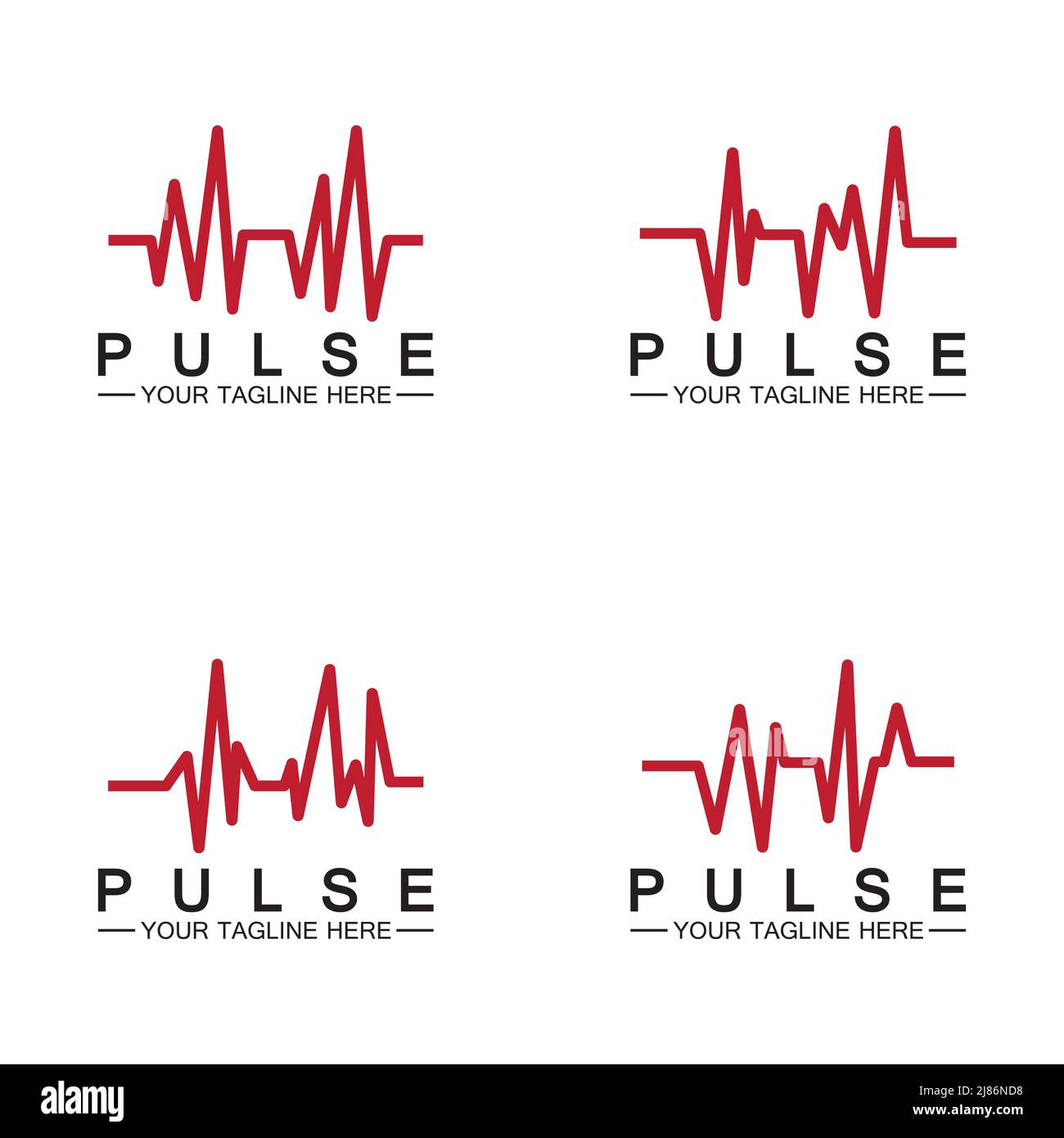 Red pulse line logo vector icon design Stock Vector Image & Art - Alamy