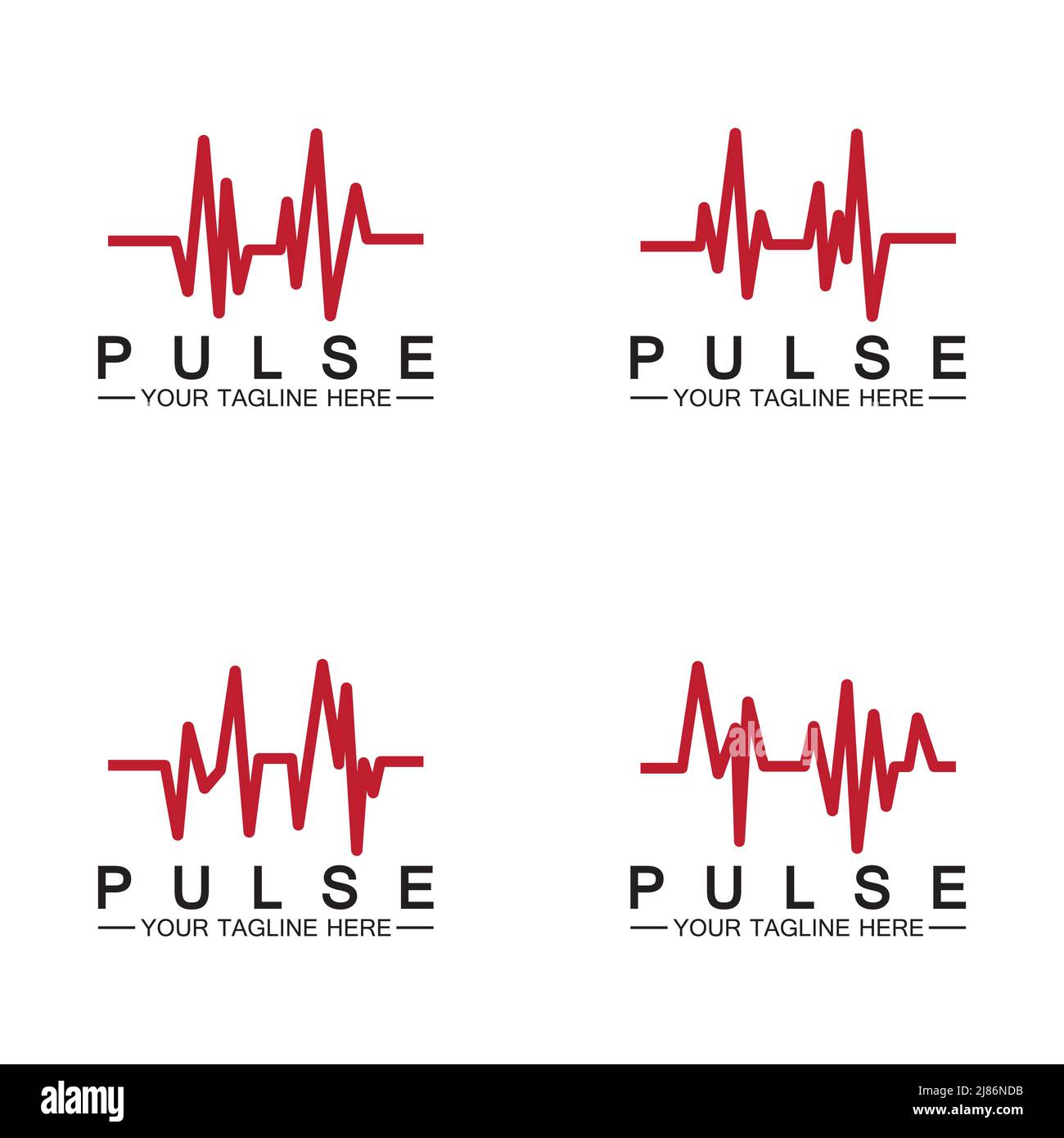 Red pulse line logo vector icon design Stock Vector Image & Art - Alamy